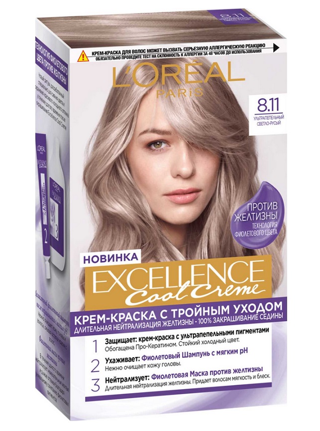 L`oreal Paris Excellence - Стойкая крем-краска для волос - 8.11 ...